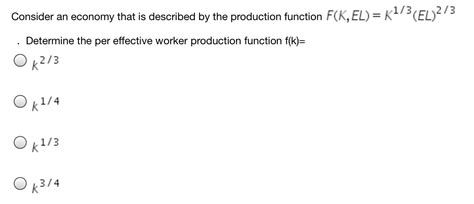 Solved Consider An Economy That Is Described By The Chegg