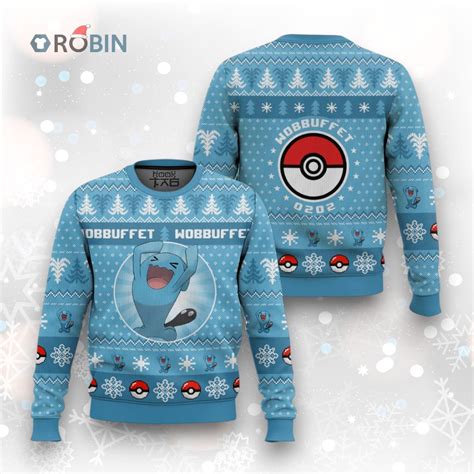 Pokemon Gen 2 Wobbuffet Ugly Christmas Sweater Robinplacefabrics