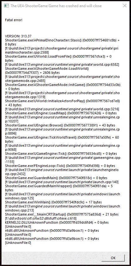 Fatal Error Help R Ark
