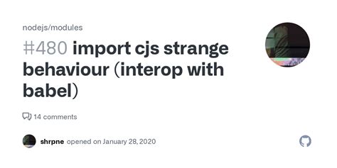 Import Cjs Strange Behaviour Interop With Babel · Issue 480 · Nodejs