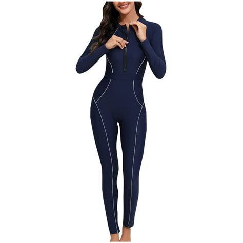Badhub Womens Full Body Swimsuit Rash Guard One Piece Long Sleeve Long Leg Swimwear Sun
