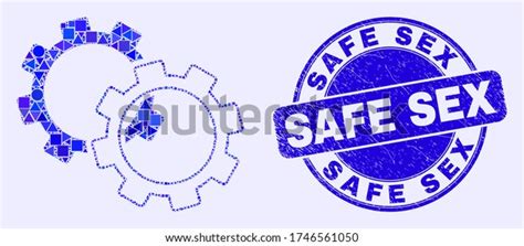 Geometric Gears Mosaic Icon Safe Sex Stock Vector Royalty Free