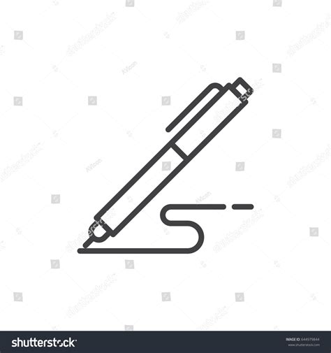 Pen Write Line Icon Outline Vector Stock Vector Royalty Free