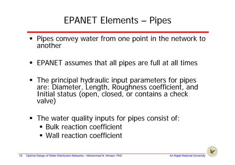 Simulation Of Water Distribution Networks The Use Of Epanet Pdf