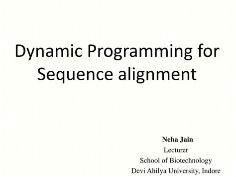 Ppt Dynamic Programming For Sequence Alignment Powerpoint Presentation Id3922425