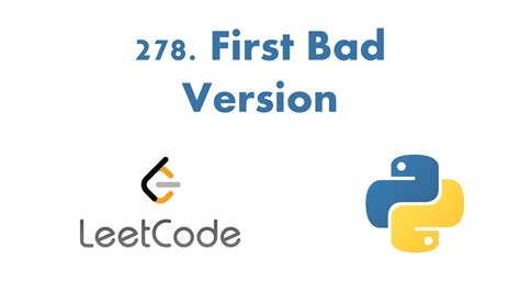 278 First Bad Version Python Leetcode Youtube