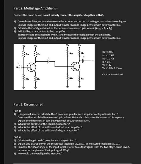 Solved Part Single Stage BJT Amplifier The Circuit Chegg Com