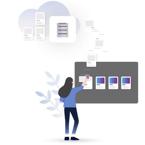 A Woman Looking For Files On A Virtual Panel