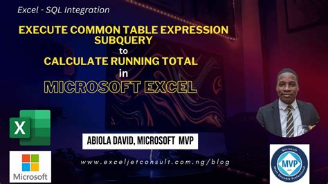 Execute Common Table Expression Subquery To Calculate Running Total In Microsoft Excel Youtube