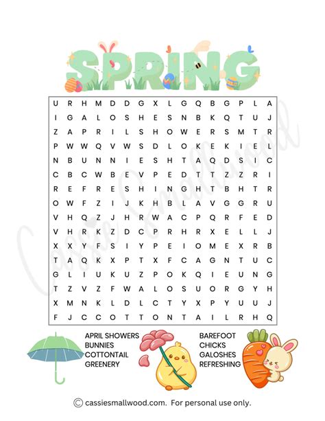 13 Cute Spring Word Search Puzzles Free Printable Cassie Smallwood
