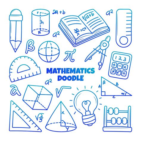 Premium Vector Mathematics Doodle Illustration With Hand Drawn Gradient Outline Style