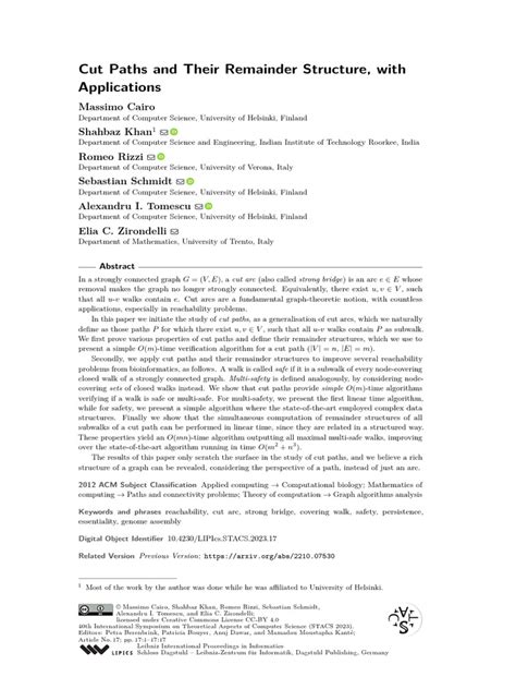 Lipics Stacs 2023 17 Pdf Theoretical Computer Science Mathematical Relations