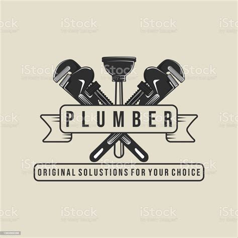 배핑 로고 빈티지 벡터 일러스트 템플릿 Design배관공 로고 회사 컨셉 엠블럼 아이콘 로고 디자인 가볍게 두드리기에 대한 스톡 벡터 아트 및 기타 이미지 Istock