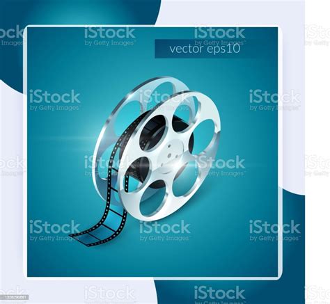 파란색 배경 벡터에 필름 릴 사실3d 격리 아이콘 0명에 대한 스톡 벡터 아트 및 기타 이미지 0명 3차원 형태 개념 Istock