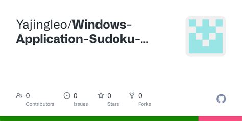 github yajingleo windows application sudoku game with gui using c