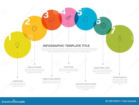 Simple Overlay Infographictemplate With Seven Overlay Circle Block