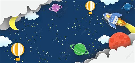 귀여운 손으로 그린 스타일 종이 컷 우주 행성 배경 우주 별이 빛나는 하늘 빛과 그림자 종이 절단 배경 일러스트 및 사진 무료 다운로드 Pngtree