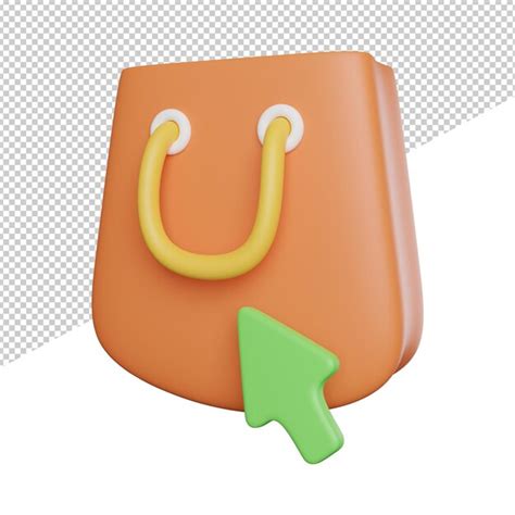 Premium Psd Shopping Click Button Side View 3d Rendering Icon