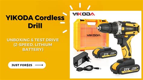 YIKODA Cordless Drill: Unboxing & Test Drive (2-Speed, Lithium Battery ...