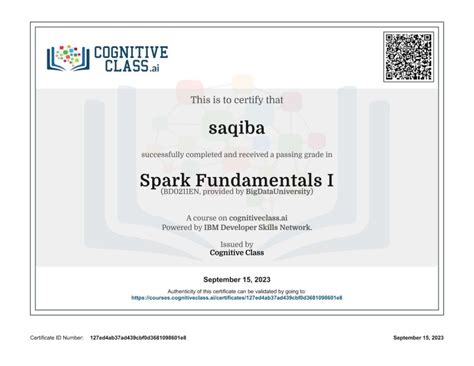 alhamdulillah just earned my spark fundamentals certificate saqiba juna