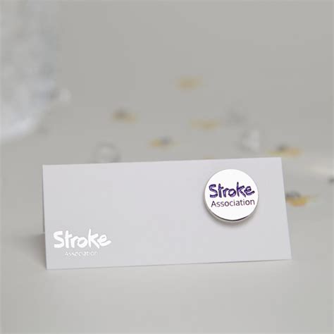 Stroke Association Glitter Pin Badge And Place Card Wedding Favour Set Stroke Association Glitter Pin Badge And Place Card Wedding Favour Set