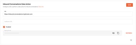 how to set up inbound conversations data actions spoke phone support