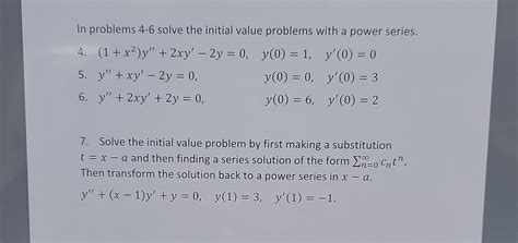 Solved In Problems 4 6 Solve The Initial Value Problems With Chegg Com