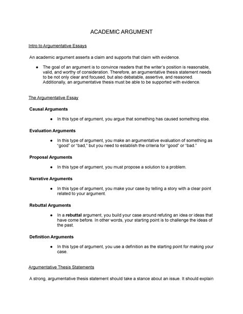 Eng 111 Notes Academic Argument Part 1 Academic Argument Intro To