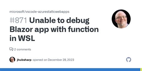 Unable To Debug Blazor App With Function In Wsl · Issue 871 · Microsoftvscode