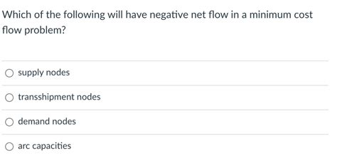 Solved Which Of The Following Will Have Negative Net Flow In