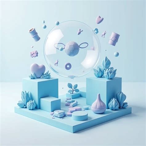Free Geometric Imagination Bubble Image 3d Minimalist Ecosystem