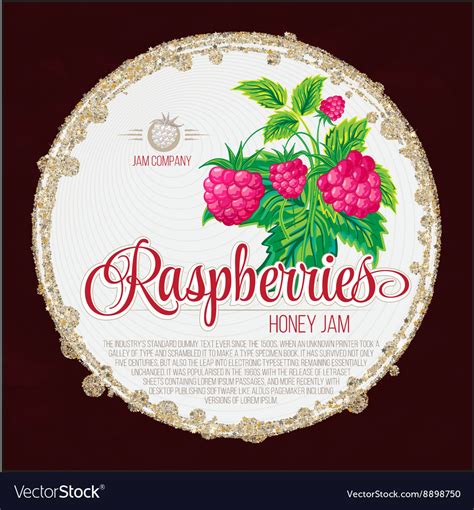 Raspberry Jam Label Template Design Royalty Free Vector