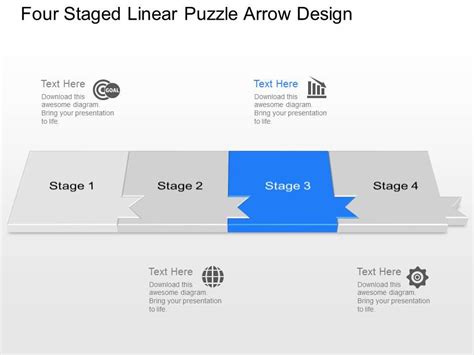 Oo Four Staged Linear Puzzle Arrow Design Powerpoint Template Slide PowerPoint Presentation