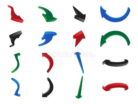 Numerous Shaped Colorful Arrows Pointing In Different Directions Stock Vector Illustration Of