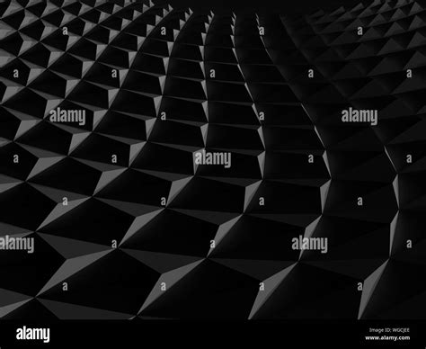 Digital Graphic Background With Parametric Black Structure Abstract Geometric Pattern 3d