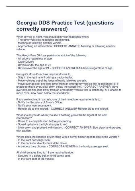 Georgia DDS Practice Test Questions Correctly Answered Georgia DDS Stuvia US
