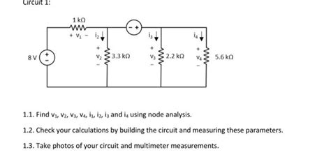 Solved Circuit 1 11 Find V1v2v3v4i1i2i3 And I4