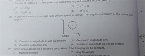 A Particle Is Rotating In A Circle With Uniform Speed As Shown The Angul