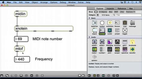 Max Msp V6 Tutorial 13 Mtof Midi Note To Frequency Youtube
