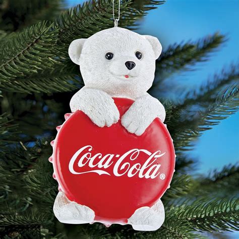 Coca Cola Bottle Cap And Polar Bear Christmas Ornament 4 750 X 3 150