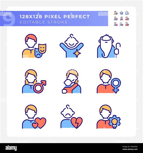 Personal Characteristics Pixel Perfect Rgb Color Icons Set Stock Vector Image And Art Alamy