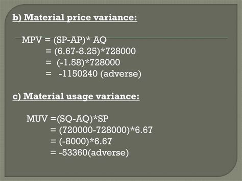 PPT Material Cost Variances PowerPoint Presentation Free Download ID 3442663