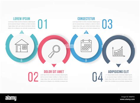Process Diagram Template With Circles Flowchart Or Workflow With Four