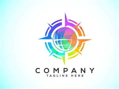 Polygonal Compass Concept Logo Design Compass Low Poly ~ Epicpxls