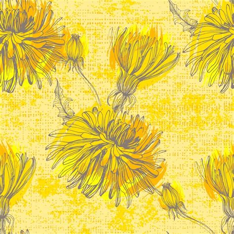 Premium Vector Seamless Dandelion Pattern