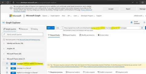 Read Microsoft Teams Messages Using Graphs Api
