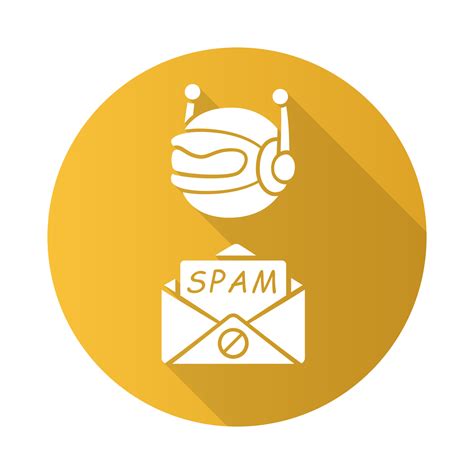 Spambot Flat Design Long Shadow Glyph Icon Virus Advertisements Links Spam Bot Malicious