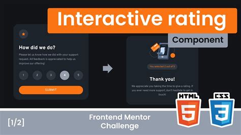 interactive rating component frontend mentor challenge [1 2] youtube