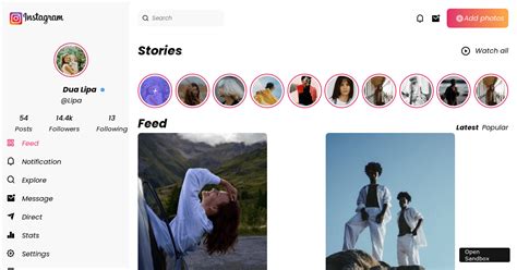 instagram clone codesandbox
