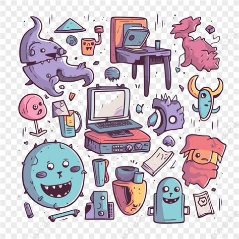 Object Clipart Cartoon Monster Creatures And Gadgets Vectorcartoon